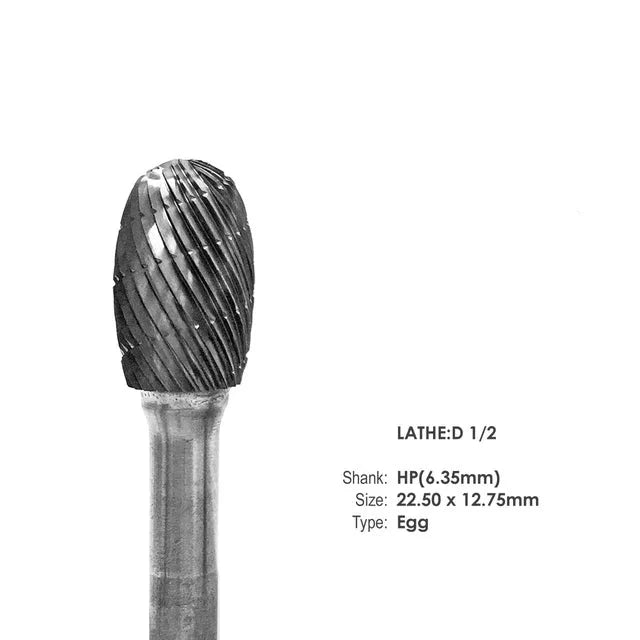 Laboratory Lathe Carbide Bur, D 1/2 EGG